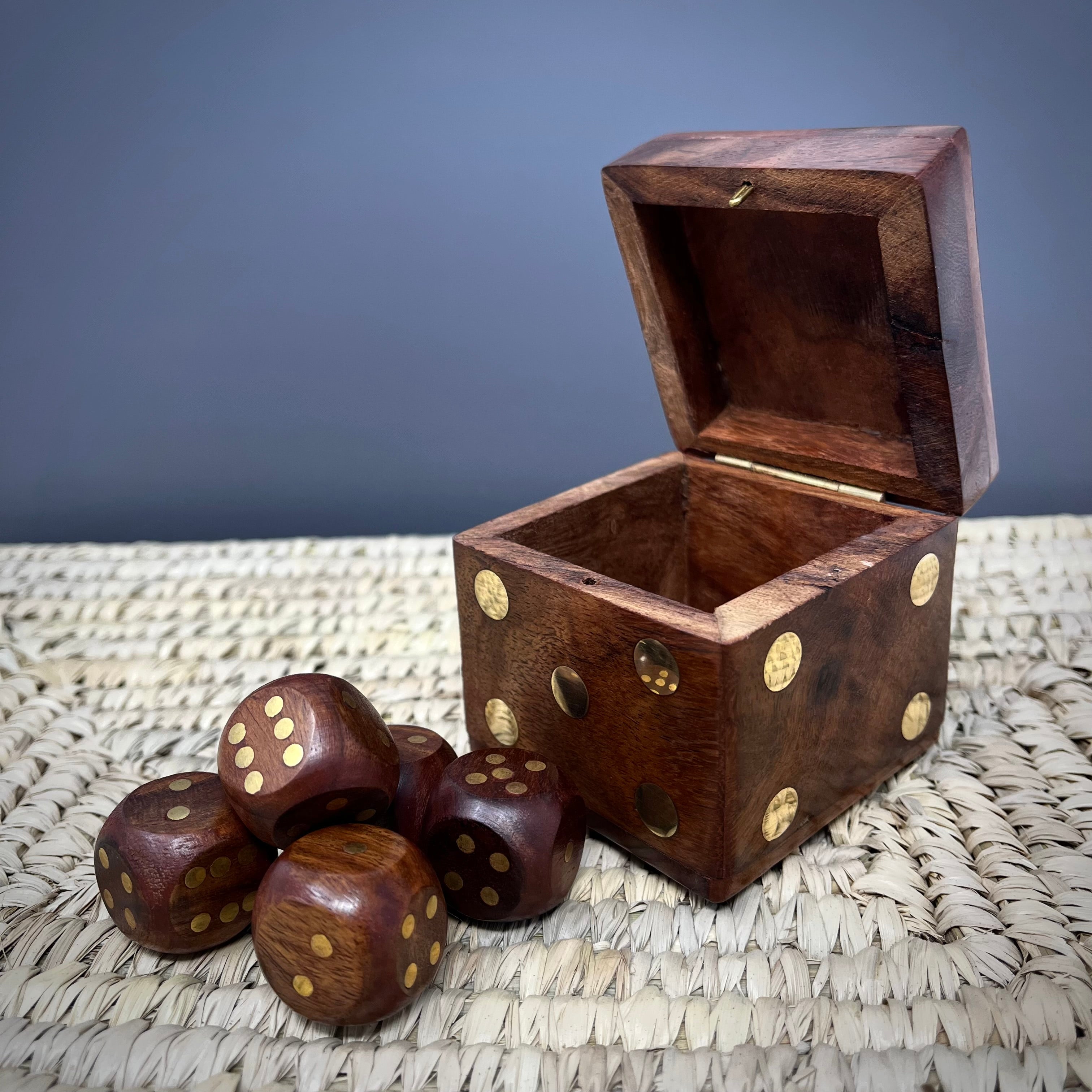 5 Dice Box Set - Handcrafted Wood – A Beautiful Calling Ethical Boutique